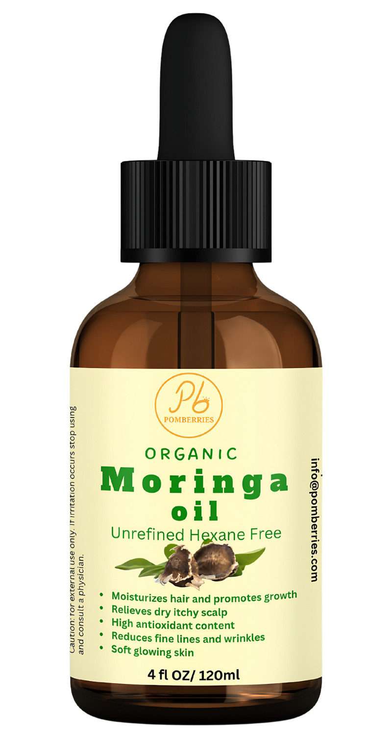 Pomberries Organic Moringa Oil, Cold Pressed, Extra Virgin, 100% Pure